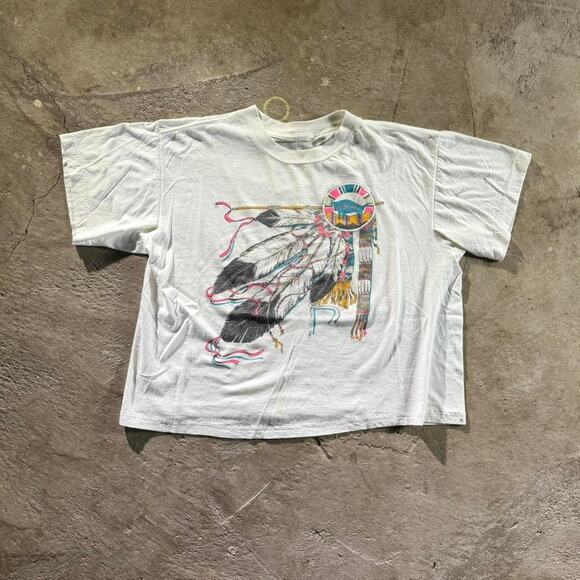 Native | Shirts | Vintage Vtg 9s Native American Cropped Single ...